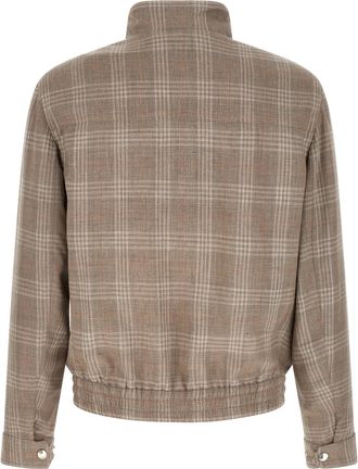 Brunello Cucinelli Tartan Wool Blend Jacket - Beige