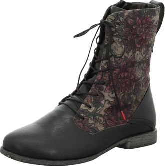 Think Damen AGRAT chromfrei gegerbte nachhaltige Stiefelette, 0000 SCHWARZ/Kombi, 40 EU