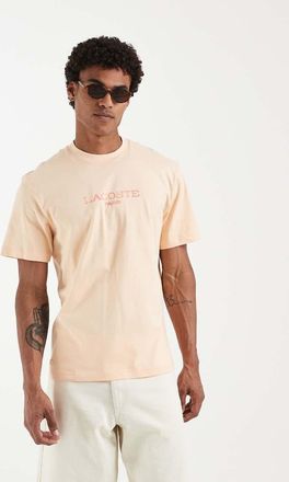 Lacoste T-shirt d&eacute;contract&eacute; avec logo sur la poitrine - P&ecirc;che-Orange