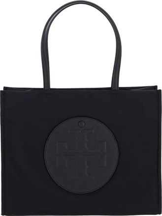 Tory Burch Tory Burch Shopper & Totes - Rectangular Black Fabric Tote With Leather Patch - Gr. unisize - in Schwarz - f&uuml;r Damen