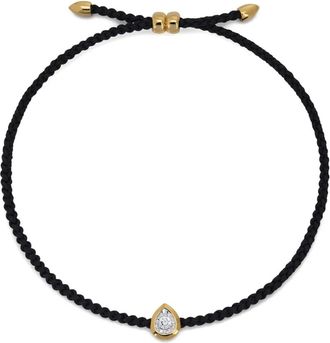 Monica Vinader bracelet en or vermeil 18ct à diamant taille poire - Noir