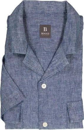 Boggi Milano Herren Hemden blau meliert