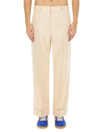 Valentino Virgin Wool Trousers - Beige