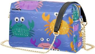 Mnsruu Sacs à bandoulière pour femme, sac à main en cuir coloré de crabe mignon