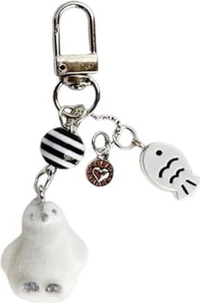 Generic Porte-cl&eacute;s pingouin mignon avec pendentif en forme de sac &agrave; dos avec design 3D Arctic Glacier Series Cartoon porte-cl&eacute;s pour sac &agrave; fermeture &eacute;clair ca