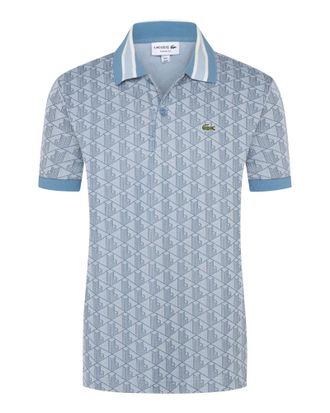 Lacoste Poloshirt in Jacquard-Strick und Monogramm-Print, Classic Fit in