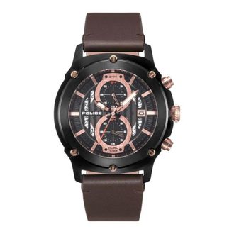 Police Police Herren Armbanduhr Braun Leder 46mm Lulworth Pl.15917Jsb-02A - - Accessories - Herren - Schwarzk - ONE SIZE