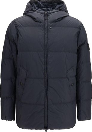 Stone Island Mens Down Jacket Crinkle Reps Ny Navy Blue Inner Goose