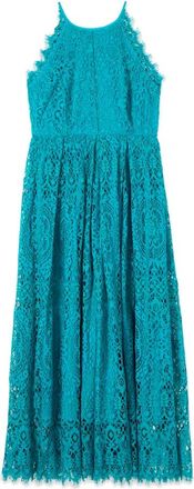 Oltre Femme, Robes, Bleu, Taille: 44 FR Robe Midi &Eacute;vas&eacute;e en Dentelle