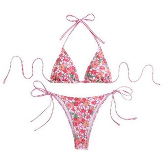 Generic Ensemble bikini push-up deux pi&egrave;ces pour femme - Maillot de bain dos nu - Taille haute - Triangle - Maillot de bain d&eacute;t&eacute; pour femme - Dos nu, blanc, S