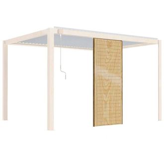 Oviala Oviala - Claustra en aluminium d&eacute;cor bois pour pergola bioclimatique - Dimensions 239 x 100 cm - Solution esth&eacute;tique et durable pour d&eacute;limiter