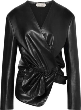 Alberta Ferretti Femme, Vestes, Noir, Taille: 42 FR Leather Vestes