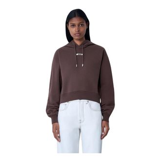 Jacquemus Femme, Sweatshirts et sweats à capuche, Brun, Taille: 38 FR Sweat à Capuche en Coton avec Logo