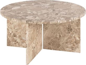 ebuy24 Vega Couchtisch Ø90cm Marmor braun