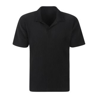 Issey Miyake Plissee-Polohemd - - Tops - Herren - Schwarzk - XL
