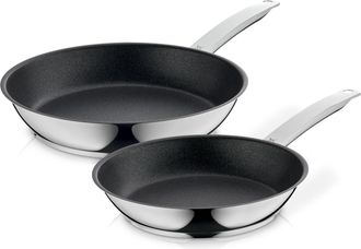 WMF Permadur Advance Pfannenset Induktion 2-teilig, Bratpfanne 28 + 24 cm, Edelstahlpfanne, Cromargan Edelstahl beschichtet, backofenfest