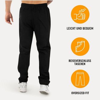 Smilodox Jogginghose Kyson, Oversize Trainingshose, Wide Leg, Streetwear & Gymkleidung verstellbarer Saum, Rei&szlig;verschlusstaschen, leichtes Material