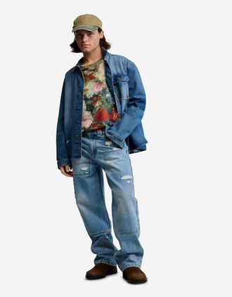 Desigual T-Shirt in Gr&uuml;n mit Gartenmuster