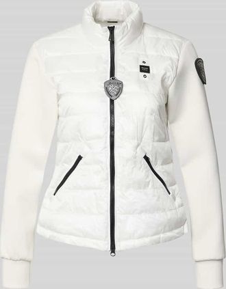 Blauer Steppjacke mit Label-Patches Modell HASKEL