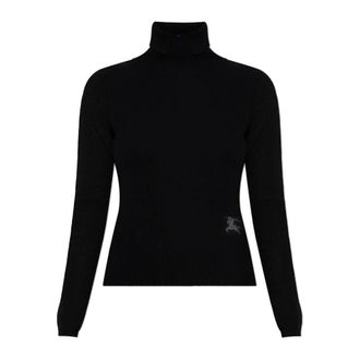 Burberry Turtleneck mit Logo-Patch - - Knitwear - Damen - Schwarzk - S