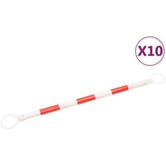vidaXL Einklappbare Verkehrskegelstangen 10 St&uuml;ck ABS 116-197 cm