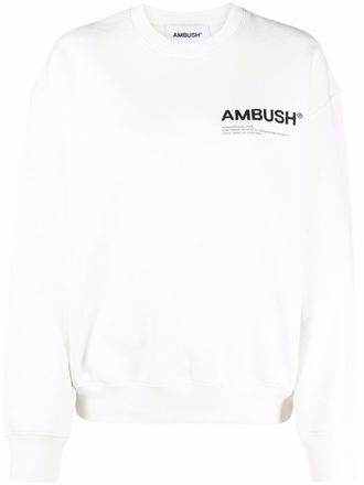 AMBUSH Sweatshirt mit Logo-Print - Wei&szlig;