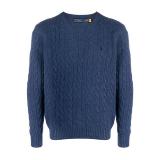 Polo Ralph Lauren Homme, Pulls, Bleu, Taille: XL Pull Cable avec Logo Brodé