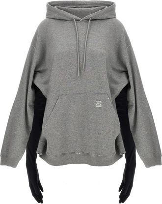 Maison Margiela Femme, Sweatshirts et sweats &agrave; capuche, Gris, Taille: 38 FR Robe Pull &agrave; Capuche Mini
