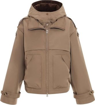 Urban Code Femme, Vestes, Brun, Taille: 38 FR Parka corta capucha desmontable
