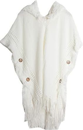 Generic Poncho Femme Hiver Chaud Chale Femme Hiver Chaud Cape Femme Effet enveloppant &Eacute;charpe Unie Ou Carreaux Multicolores Frang&eacute;e Ceinture Chapeau Inclus