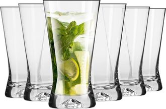 Krosno | Longdrinkgl&auml;ser f&uuml;r Wasser, Getr&auml;nke, S&auml;fte und Getr&auml;nke | Set 6 x 360 ml | X-Line Kollektion | F&uuml;r Partys und Partys | Bleifreies Glas | Modernes D