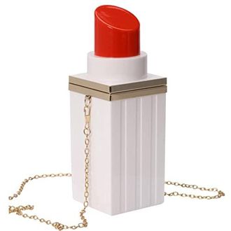 Generic Sac &agrave; rouge &agrave; l&egrave;vres avec cha&icirc;ne en m&eacute;tal vintage en acrylique pour femme Sac &agrave; bandouli&egrave;re Sac &agrave; bandouli&egrave;re Rangement s&eacute;curis&eacute; Id&eacute;al pour les f&ecirc;tes,