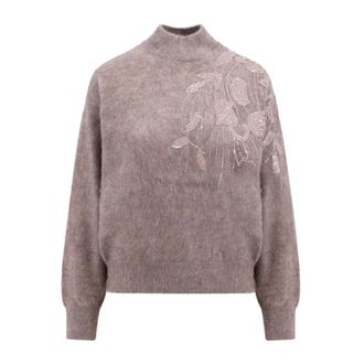 Brunello Cucinelli T-Neck Strick - - Knitwear - Damen - Beige - XL