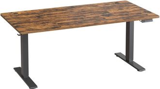 Vasagle Bureau Assis-debout, R&eacute;glable en hauteur, 160 x 80 cm, avec Port USB-C, Fonction M&eacute;moire 3 Hauteurs, Marron