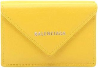 Balenciaga Pre-owned Paper Mini Wallet Tri Fold Wallet - Femme - Pre-owned - Jaune - Taille: ONE Size