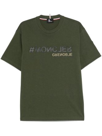 Moncler t-shirt à logo imprimé - Vert