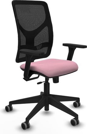 Piqueras y Crespo B&uuml;rostuhl, rosa, mit 3D-Armlehnen, h&ouml;henverstellbare Lendenwirbelst&uuml;tze, ausgestattet mit Syncro/Traslack und Schneideschaum, mit Rollen 65 mm, Parket