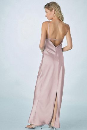 Next Satinkleid Langes Satin-Brautjungfernkleid R&uuml;ckenausschnitt (1-tlg)