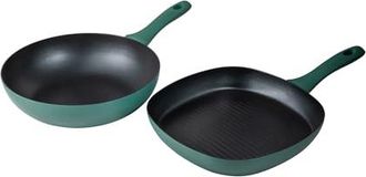 San Ignacio Set von 2 gepressten Aluminium-Induktionspfannen Wok + Grill San Ignacio Media