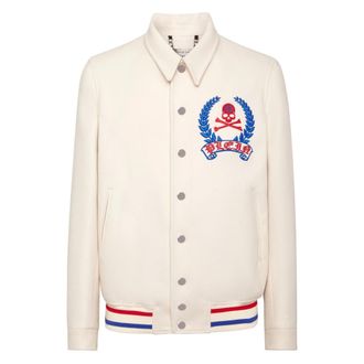 Philipp Plein Bomber Collar Shirt - - Jackets - Herren - Wei&szlig; - L