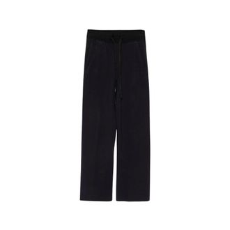 Elisabetta Franchi Strickhose mit Logo - - Trousers - Damen - Blau - L