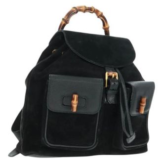 Gucci Pre-owned Wildleder Rucksack - - Pre-owned - Damen - Schwarzk - ONE SIZE