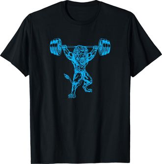 Seembo Lion Gewichtheberhanteln Fitness Tier Gym Workout T-Shirt
