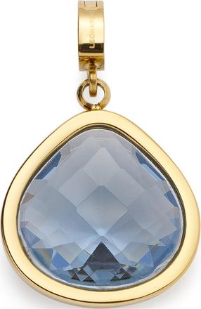 Leonardo Anhänger Clip & Mix Juvinga, Ketten-Anhänger aus goldfarbenem Edelstahl, blauer Glasstein in abgerundeter Dreiecksform, Schmuck Geschenk für Frauen, 0
