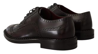 Dolce & Gabbana Mens Purple Leather Oxford Wingtip Formal Shoes
