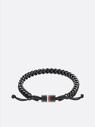 Tommy Hilfiger Bracelet plaqu&eacute; ion tress&eacute; noir