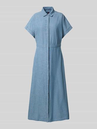 Stefanel Hemblusenkleid in Denim-Optik mit verdeckter Knopfleiste