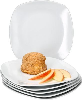 MamboCat Lotta 6er Set Kuchenteller I weiße Porzellan-Frühstücksteller für 6 Personen I kleine Teller für Salat, Dessert, Fingerfood & Co. I schickes Geschirr 