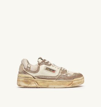 Autry SNEAKERS CLC SUPER VINTAGE AUS LEDER IN WEISS UND PLATIN