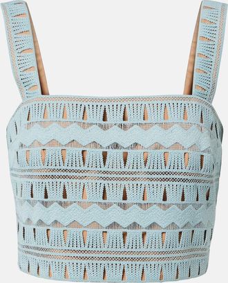 Elie Saab Cropped-Top aus einem Seidengemisch